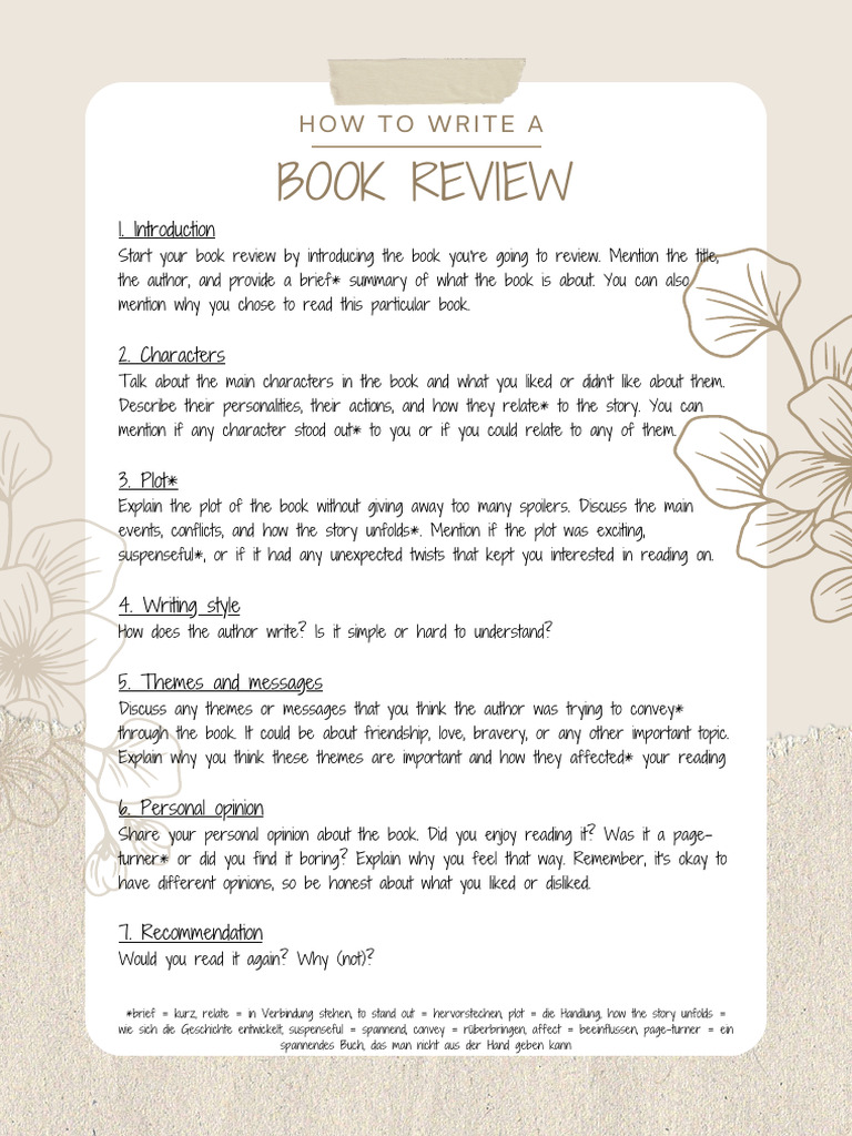 How To Write A Book Review | PDF