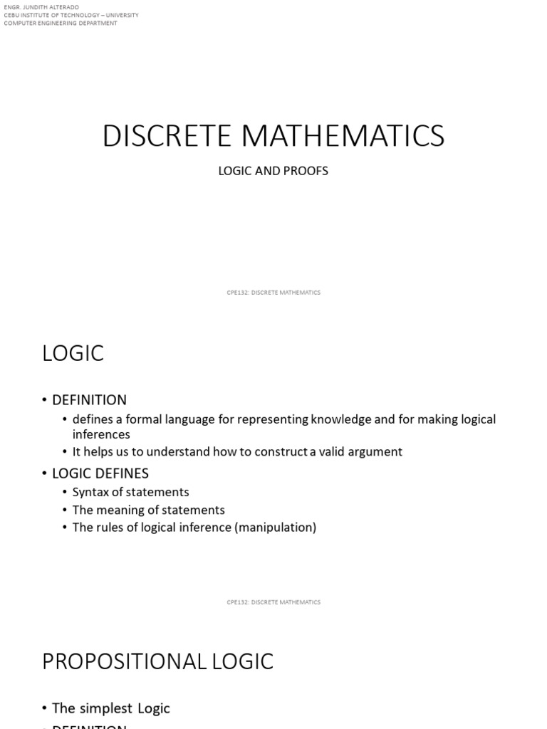 00 Logic and Proofs 063437 | PDF