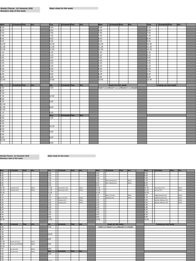 Time Management SCHEDULES | PDF