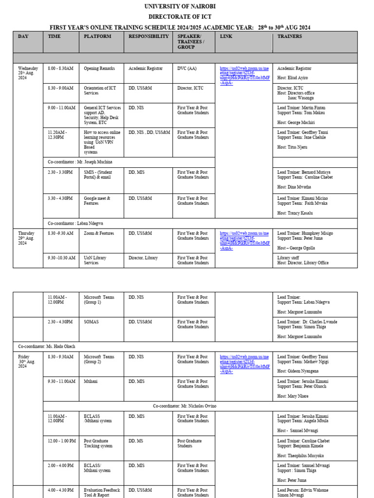 Online Training Schedule August 2024 (HP) | PDF