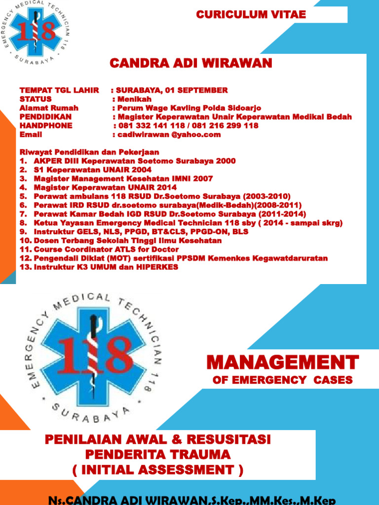Candra Adi W-Management of Emergency Case | PDF | Medical Emergencies | Clinical Medicine