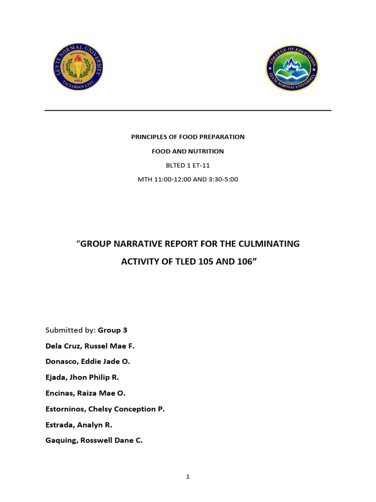 Narrative Report (Cooking) | PDF