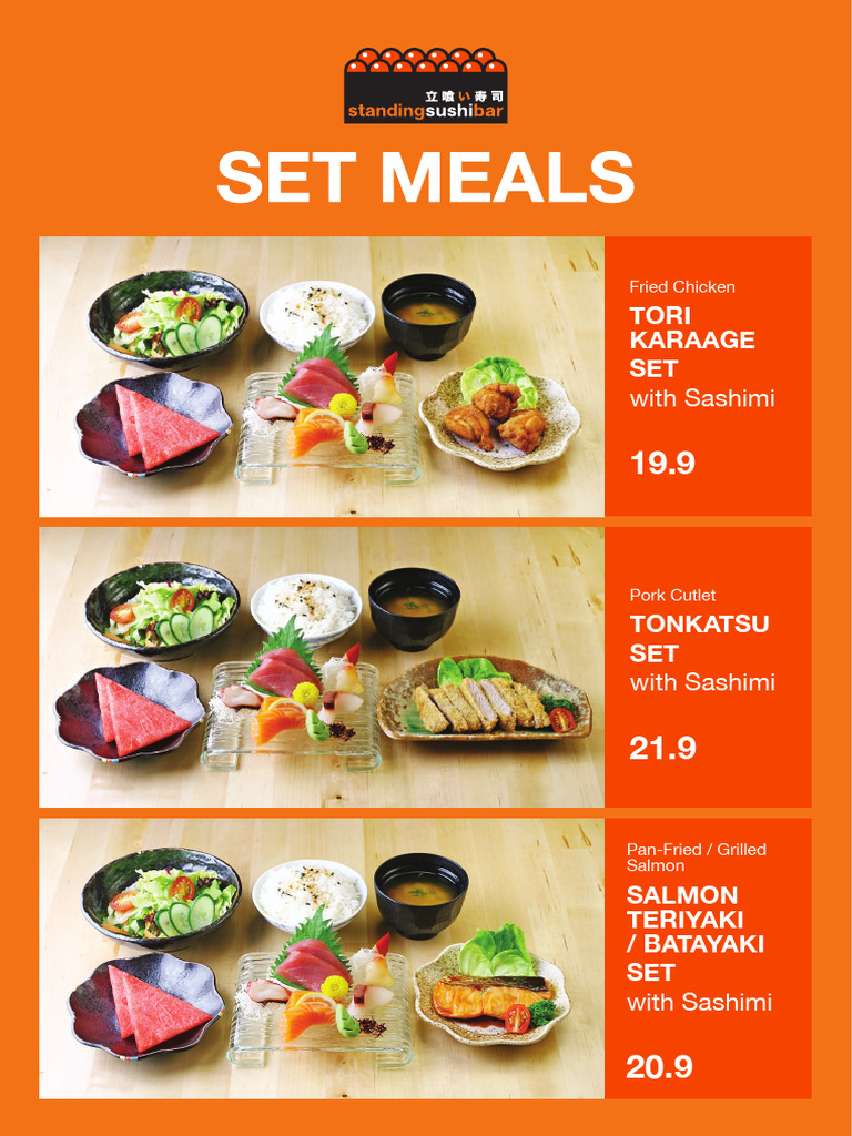 Standing Sushi Bar Odeon Tower Set Menu - Web | PDF