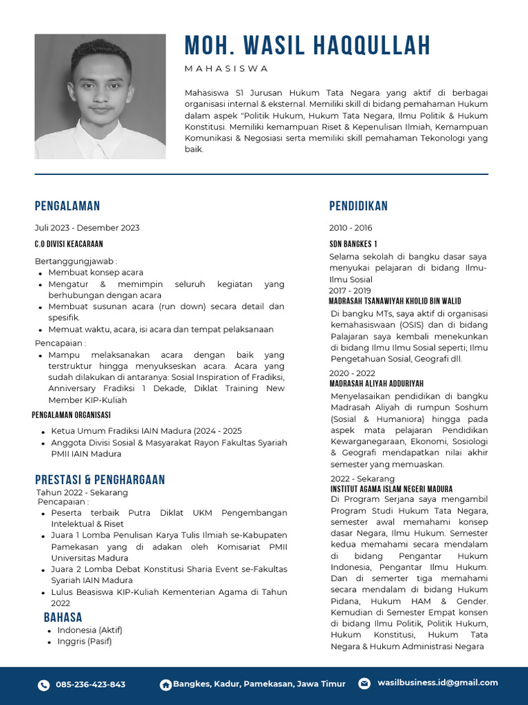 CV Moh. Wasil Haqqullah | PDF