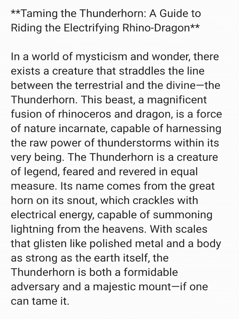 Taming The Thunderhorn - 240831 - 140643 | PDF