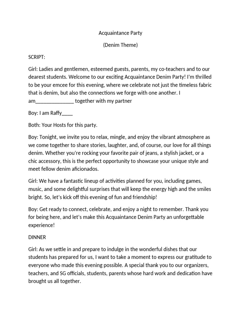 Acquaintance (SCRIPT) | PDF