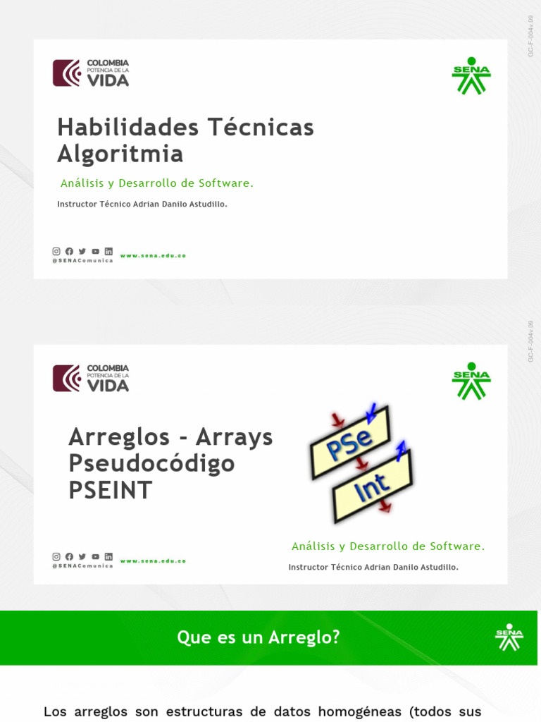 Presentacion Arreglos ADSO | PDF