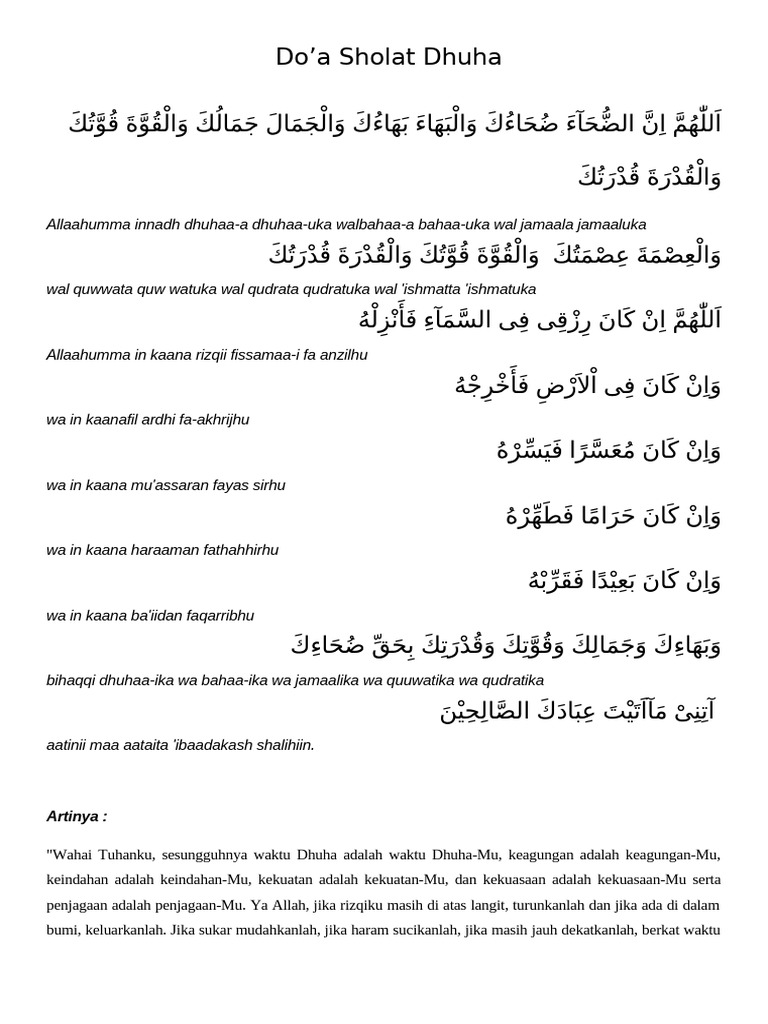 Do'a Sholat Dhuha | PDF