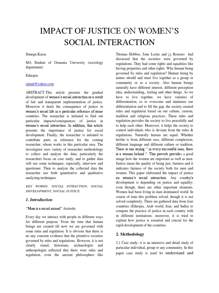 Impact of Justice On Women Full Paper | PDF | Gender Equality | Gender ...