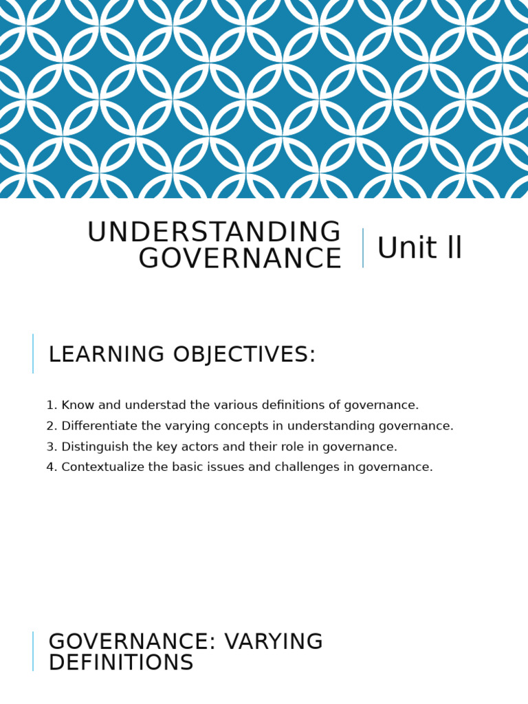 Understanding Governance Unit LL | PDF