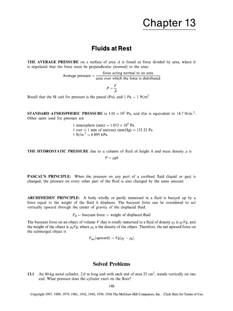 Fluid Statics With Solved Problems | PDF