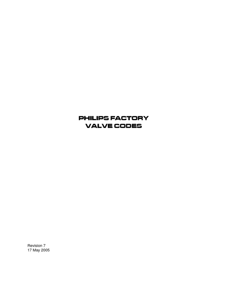 Philips Code List | PDF | Philips | Vacuum Tube