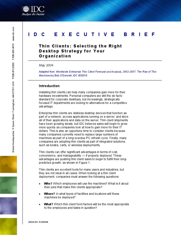 IDC Desktop Strategy | PDF | Personal Computers | Laptop