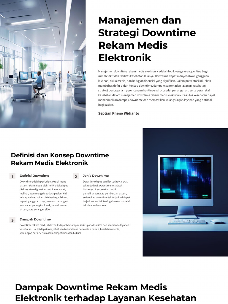 Manajemen Dan Strategi Downtime Rekam Medis Elektronik | PDF