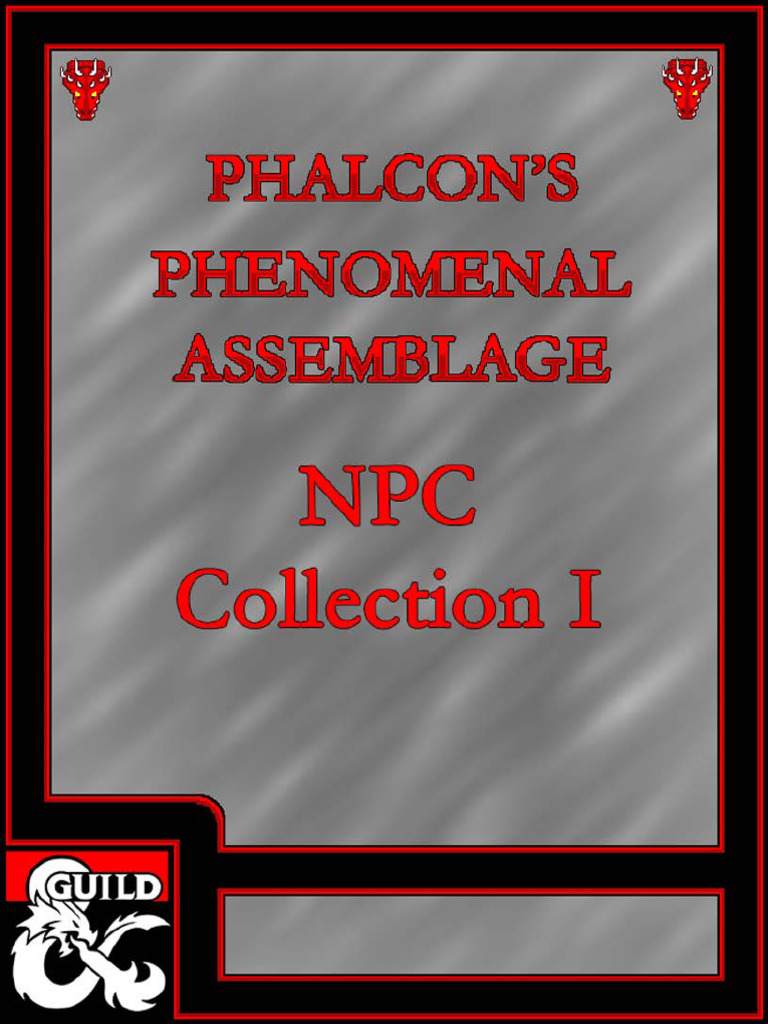 NPC - Phalcon's Phenomenal Assemblage - NPC Collection I | PDF