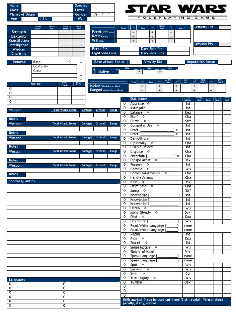 Treefrog Character Sheet - v211 | PDF