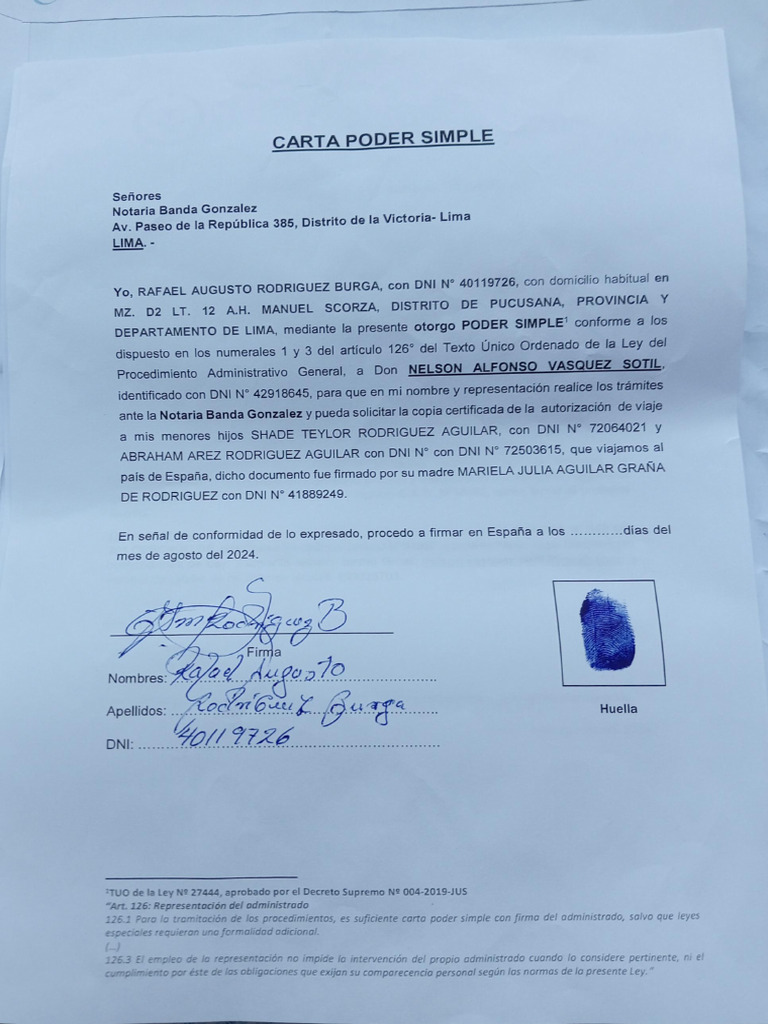 Carta Poder Simple | PDF