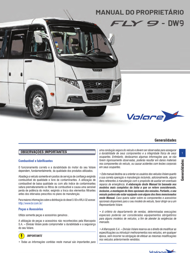 Manual Do Proprietrio Fly9 Dw9 Euro 5 Ed3 9290497f | PDF