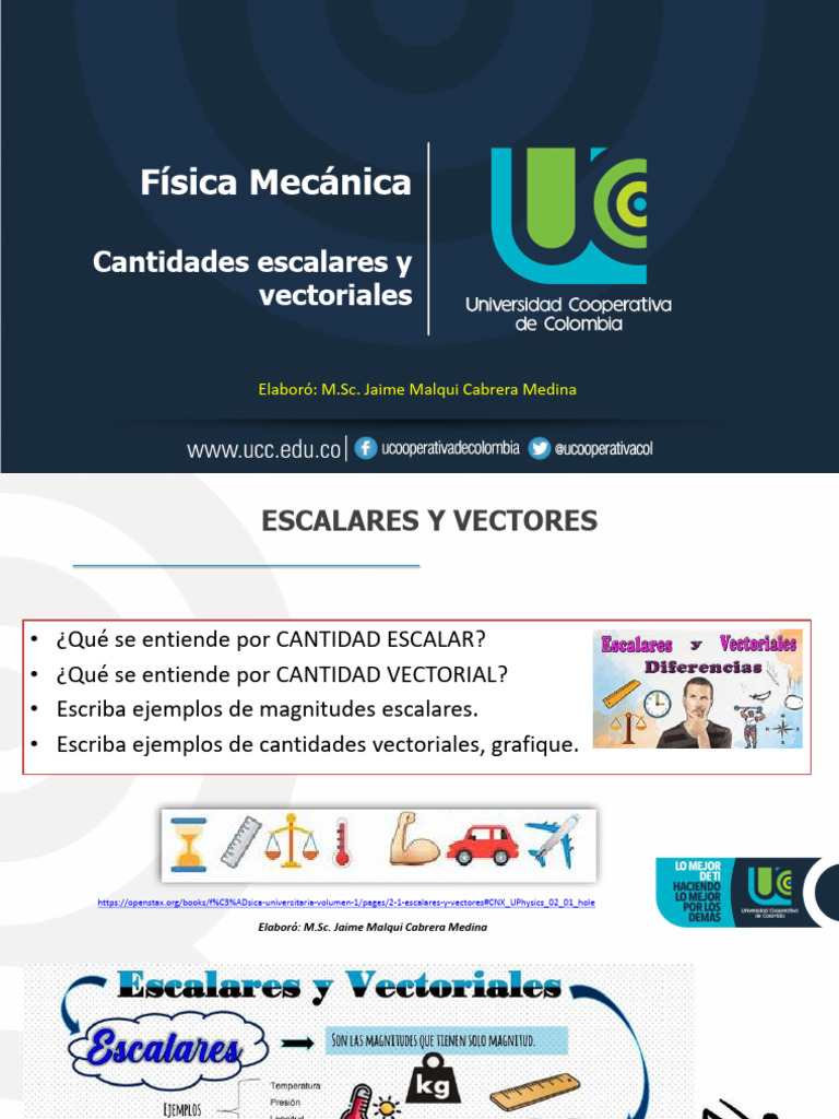 Clase 1. ESCALARES Y VECTORES | PDF | Vector Euclidiano | Ciencia y matemáticas
