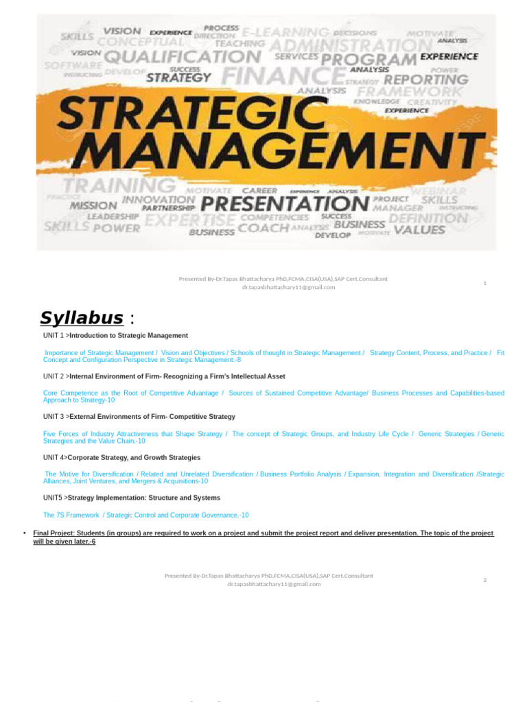 SNU - Comp Sc. - Strategic Mgmt. - Some | PDF | Strategic Management ...