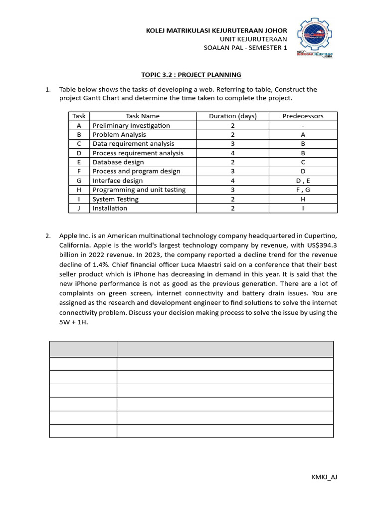 PAL - Project Planning | PDF