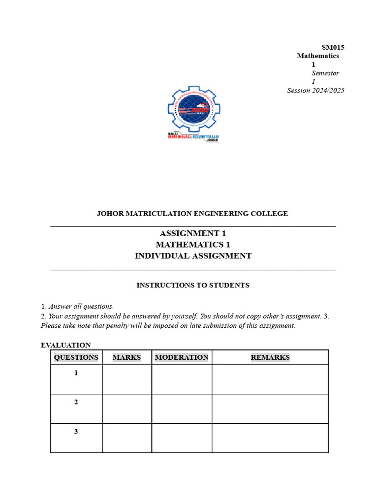 Individual Assignment SM015 20242025 | PDF