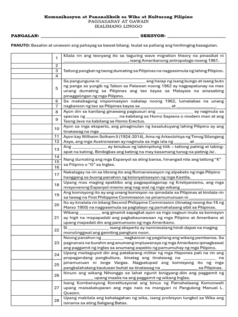 Kompan Q1 W5 Quiz | PDF