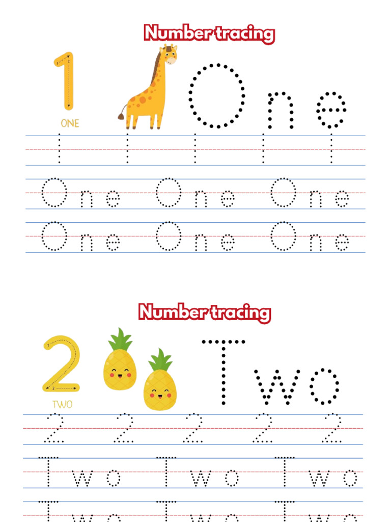 Worksheet Number Tracing | PDF