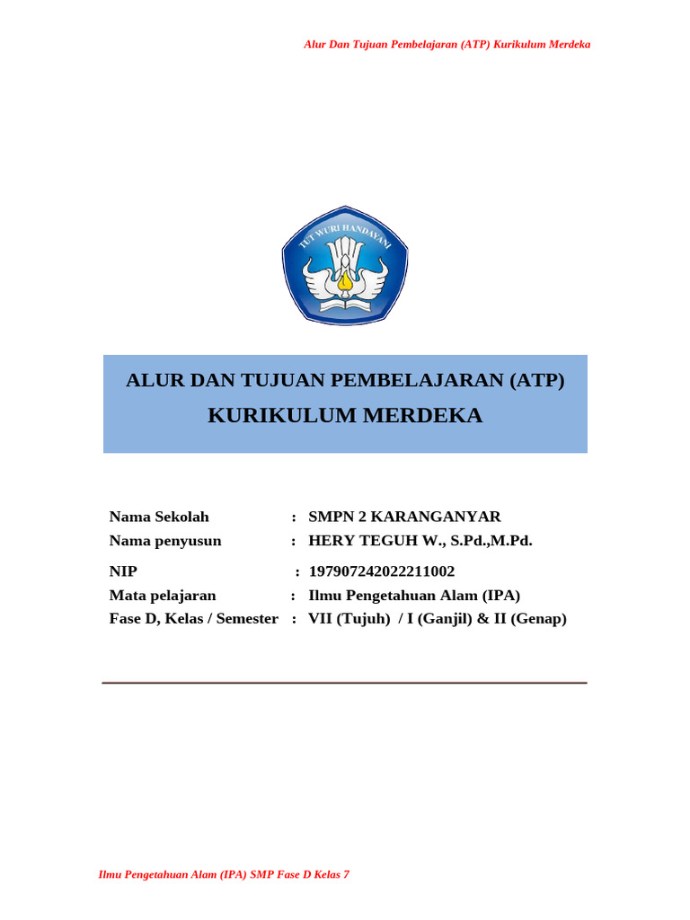 Atp Ipa Kelas 7 | PDF