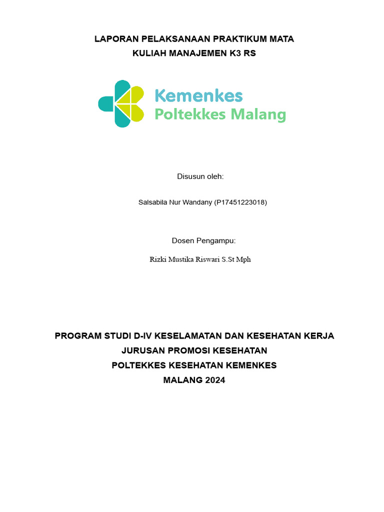 Laprak Management K3 RS | PDF