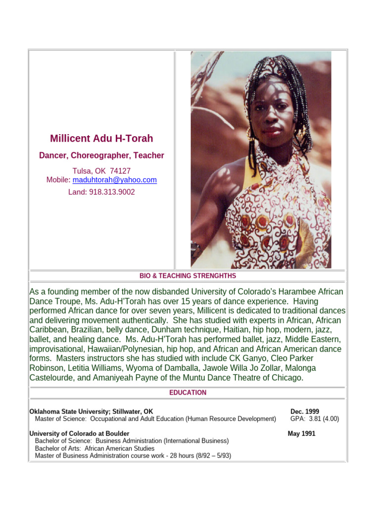 Arts Mha Resume Nov 2011 | PDF