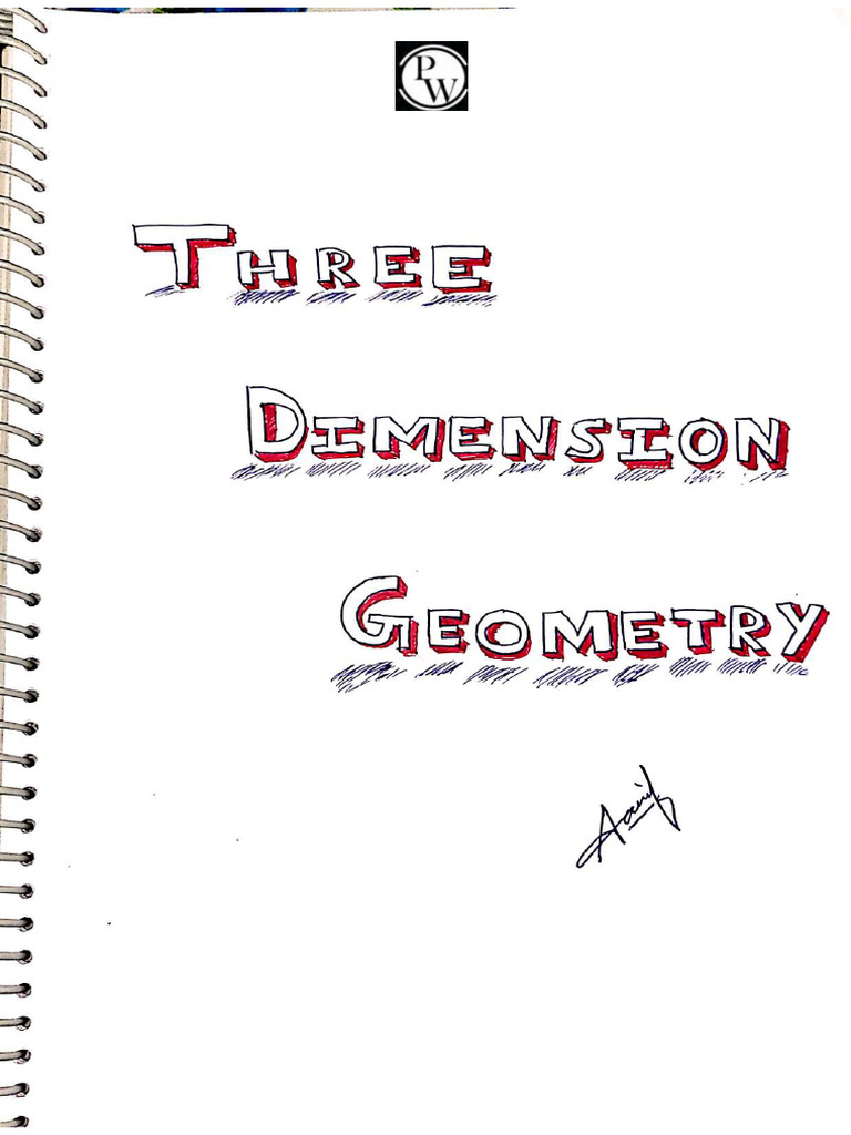 Three Dimensional Geometry - Handwritten Notes PW | PDF
