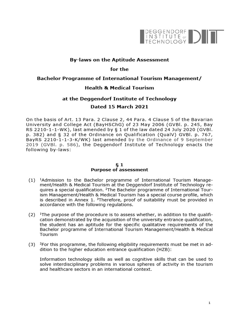 Purpose of Degree DIT | PDF