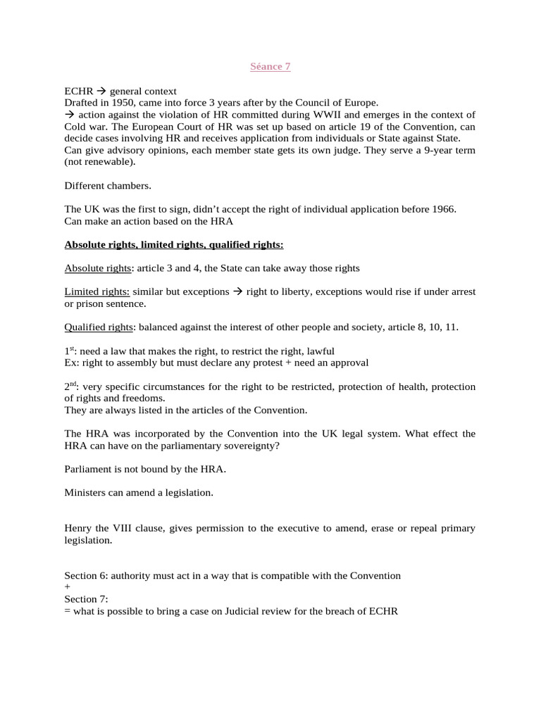 Absolute Rights, Limited Rights, Qualified Rights:: Séance 7 | PDF