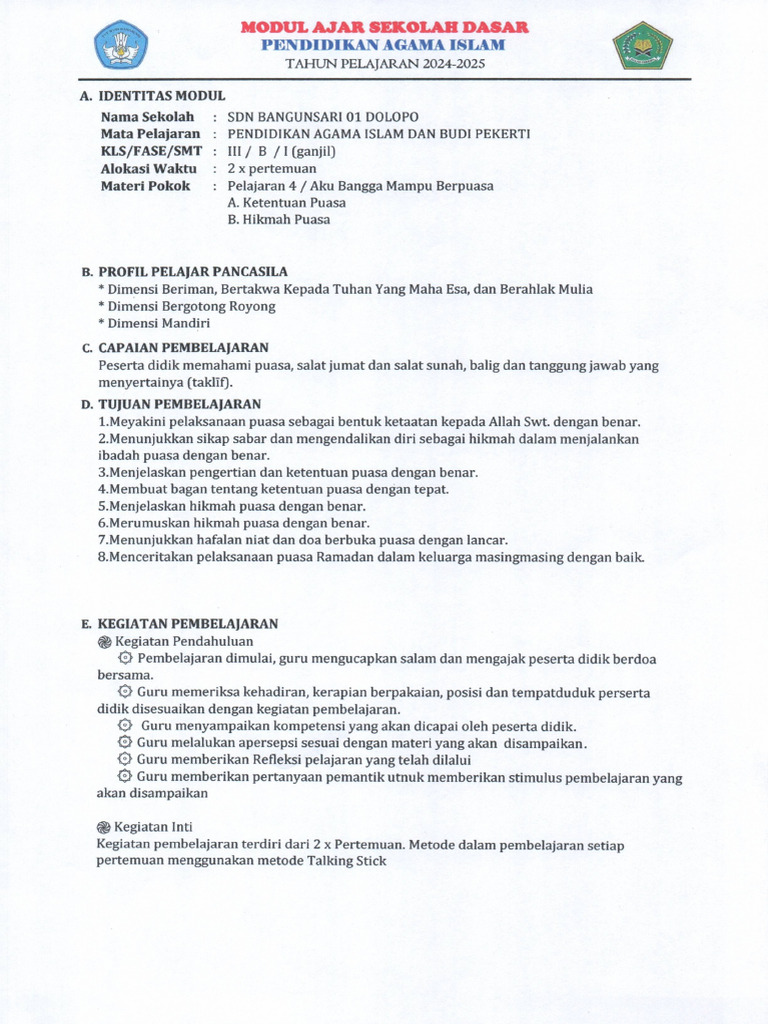 Modul Ajar Pak Anwar | PDF