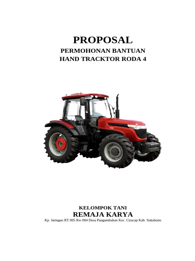 PROPOSAL Hand Traktor Roda 4 | PDF
