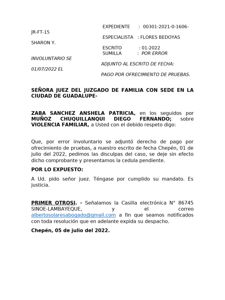 2 Escrito Adjunta Aranceles Por Notificación Anshela Zaba | PDF