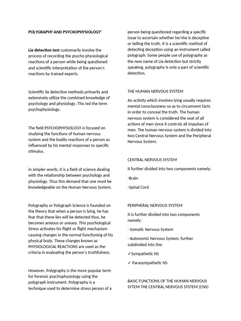 Forensic Polygraphy | PDF