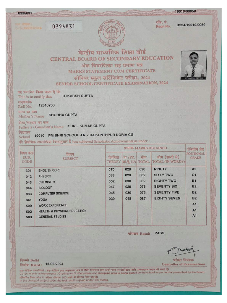 Marksheet (12) Compressed | PDF