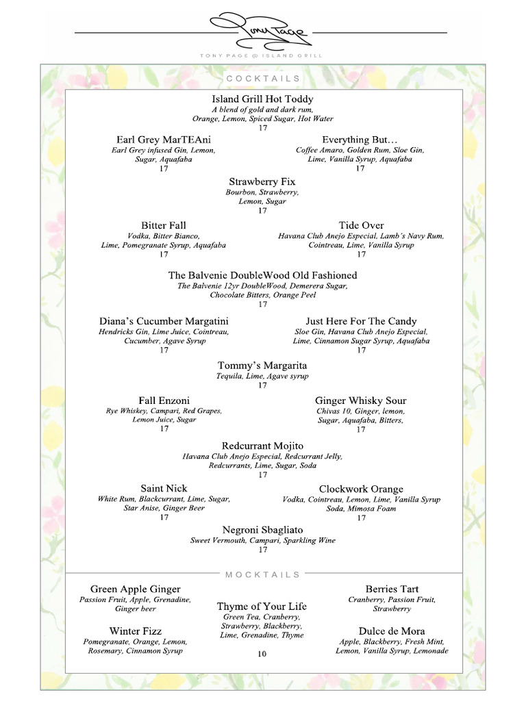 All Drinks Dec 2023 | PDF