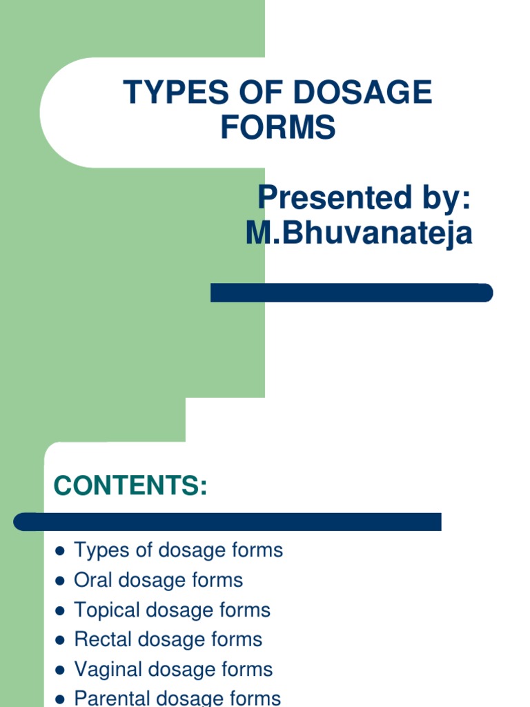 Types of Dosage Forms Lecture2,2 | PDF | Topical Medication | Injection ...