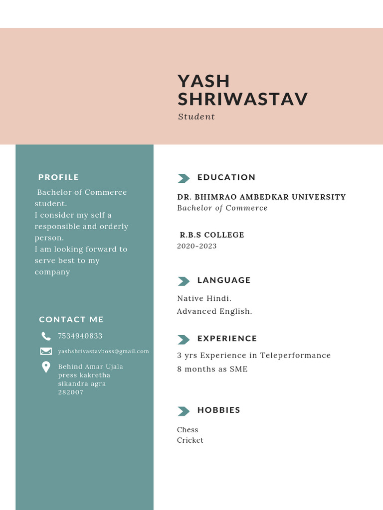 Yash CV Resume | PDF