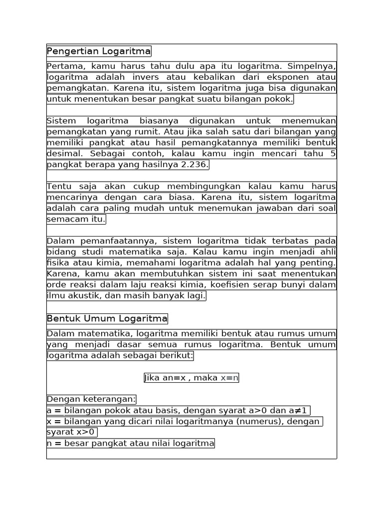 Logaritma Kelas 10 Pdf