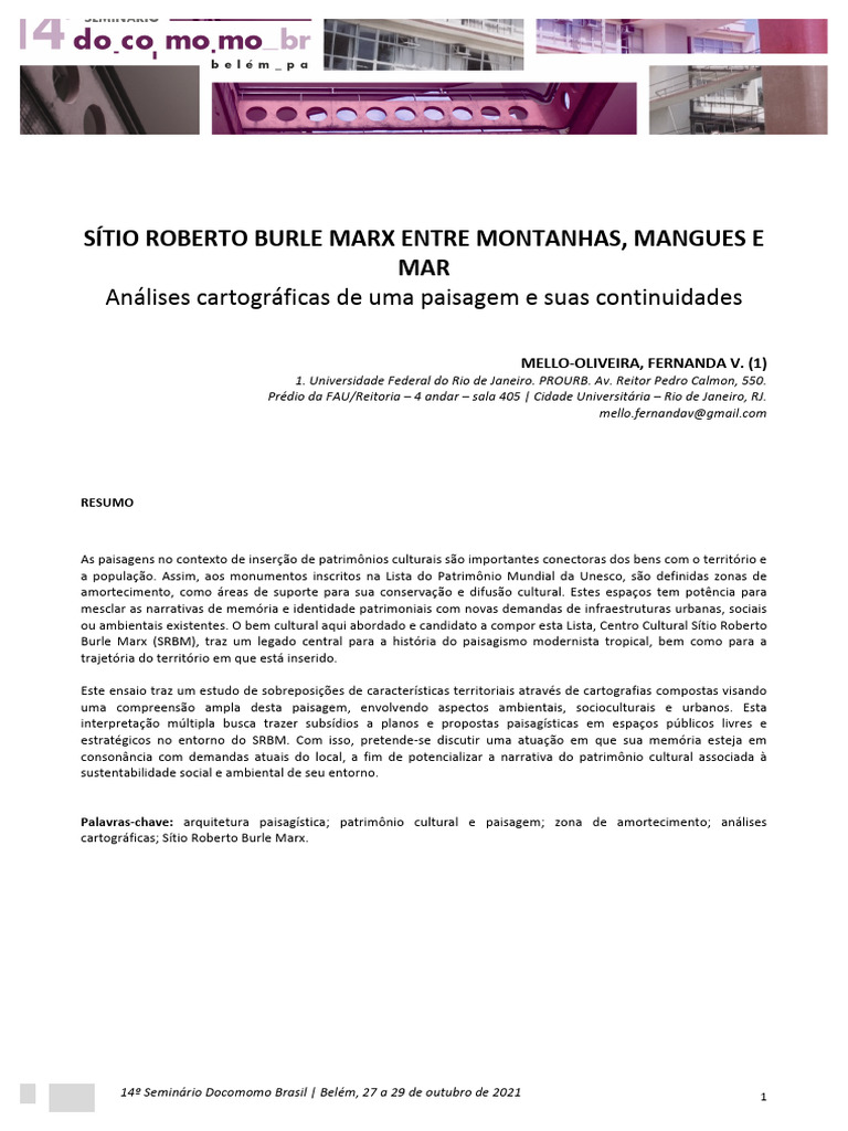 Sitio Burle Marx | PDF | Rio de Janeiro
