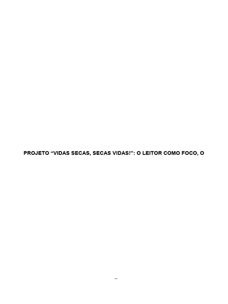 Projeto Vidas Secas | PDF