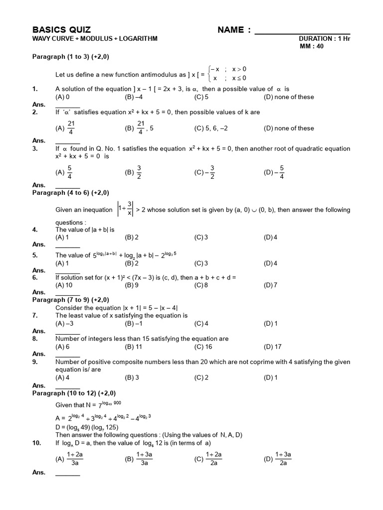 Basic Maths (W+M+L) Quiz | PDF | Complex Analysis | Mathematical Concepts