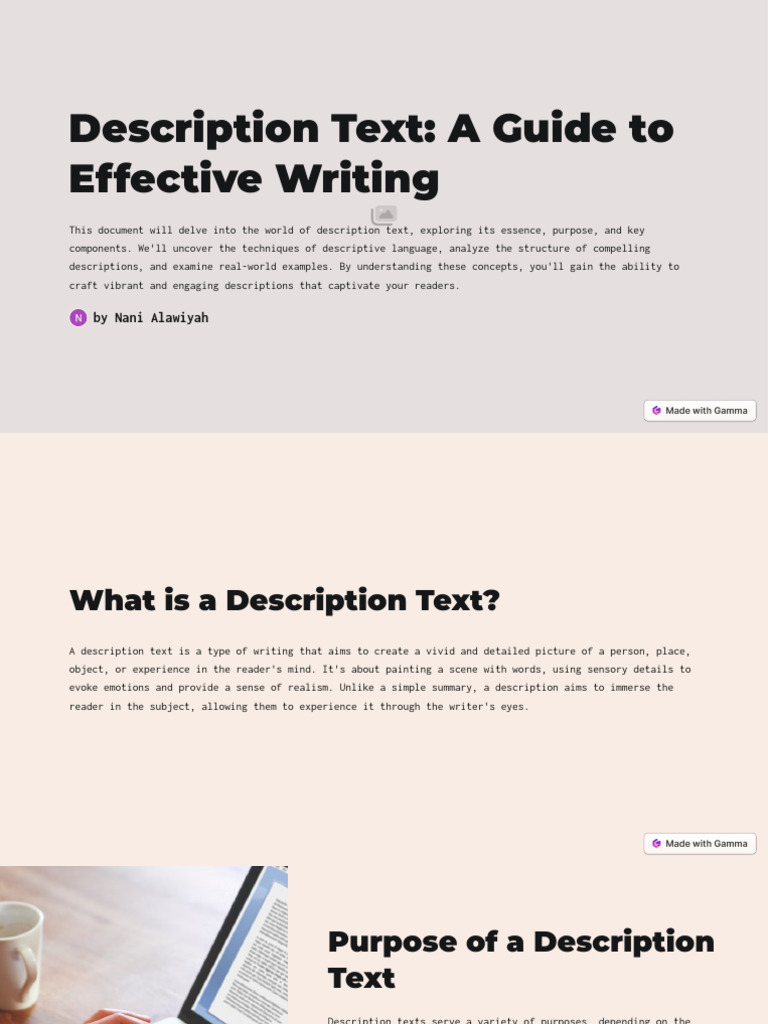Description Text A Guide To Effective Writing | PDF