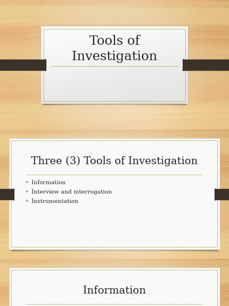 Tools of Investigation | PDF