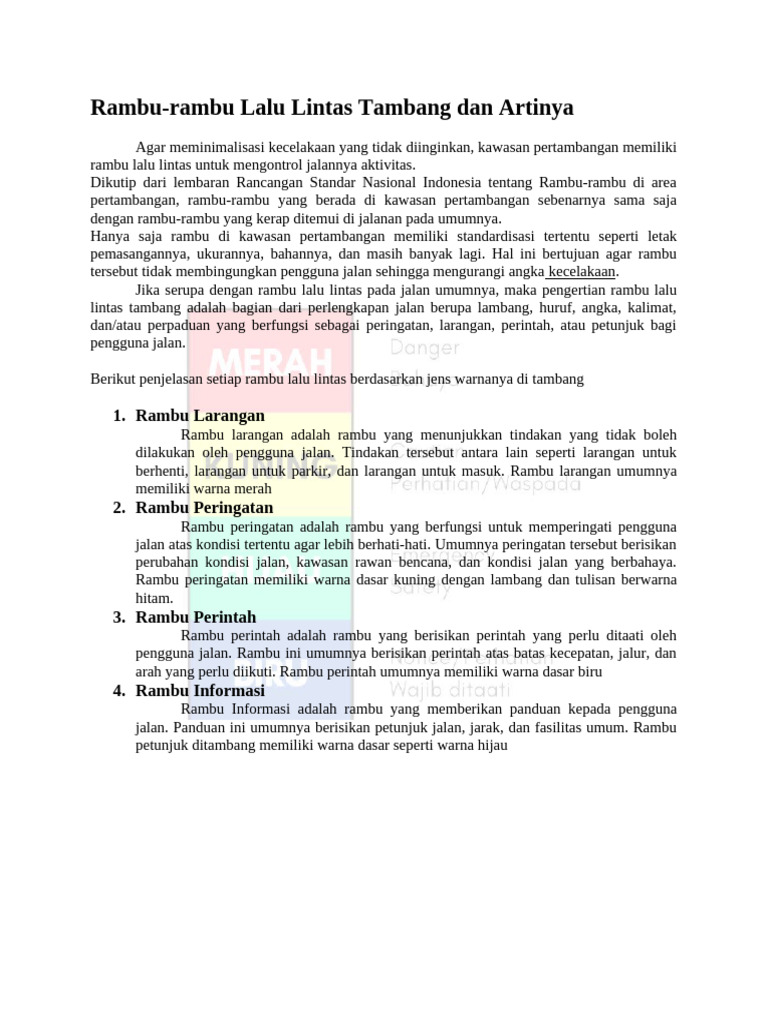 Warna Rambu Safety Talk | PDF