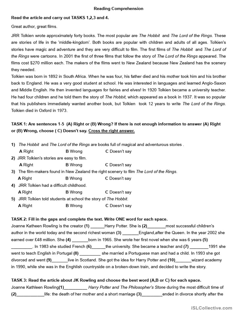 Reading Comprehension | PDF